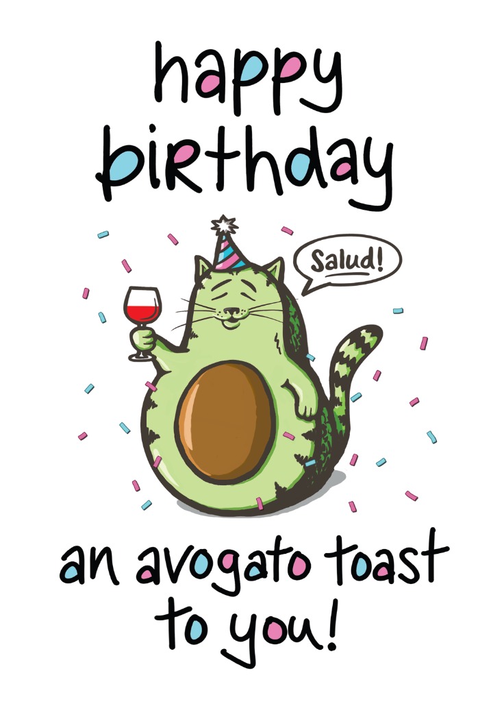 Avo gato toast bday - Birthday Card | Greetings Island