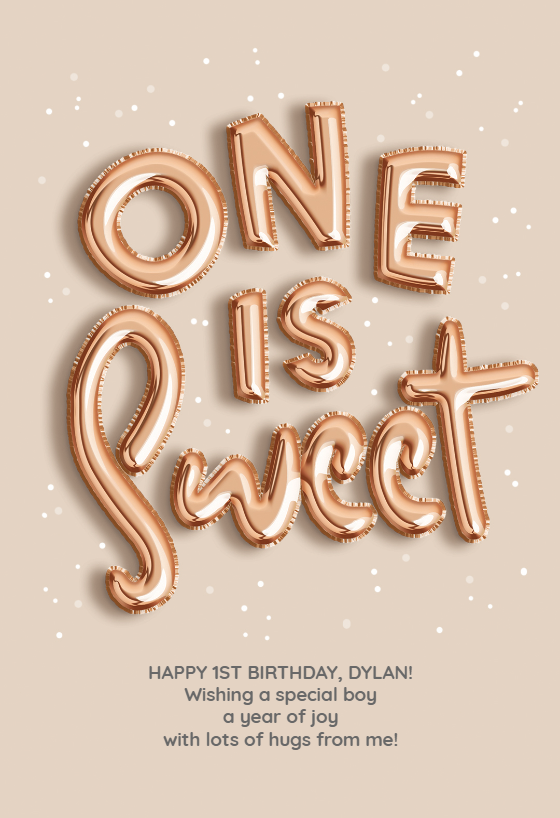 1st Balloon Message - Birthday Card (Free) | Greetings Island