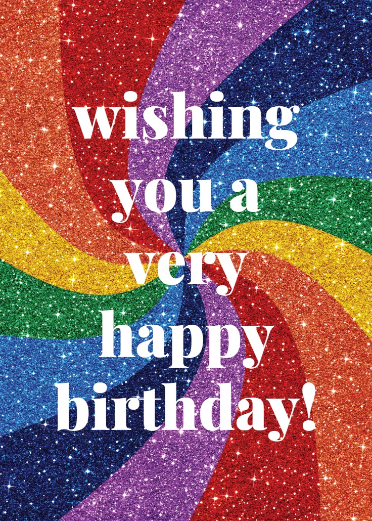 Bold Rainbow Glitter - Birthday Card (Free) | Greetings Island
