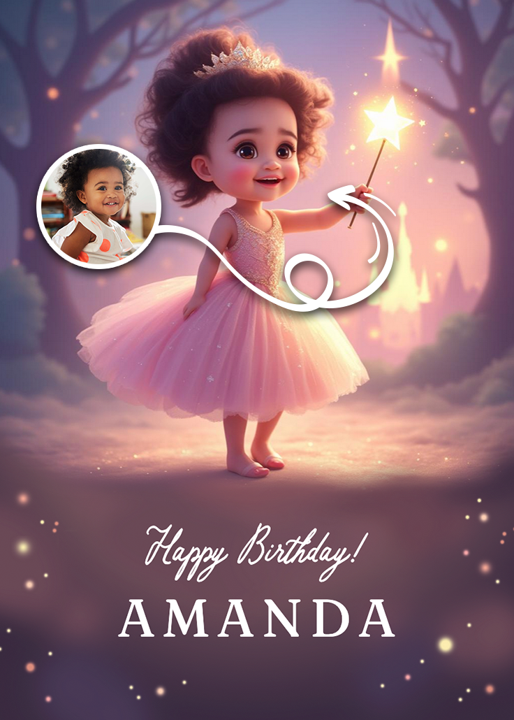 Cartoon Princess - Birthday Card | Greetings Island