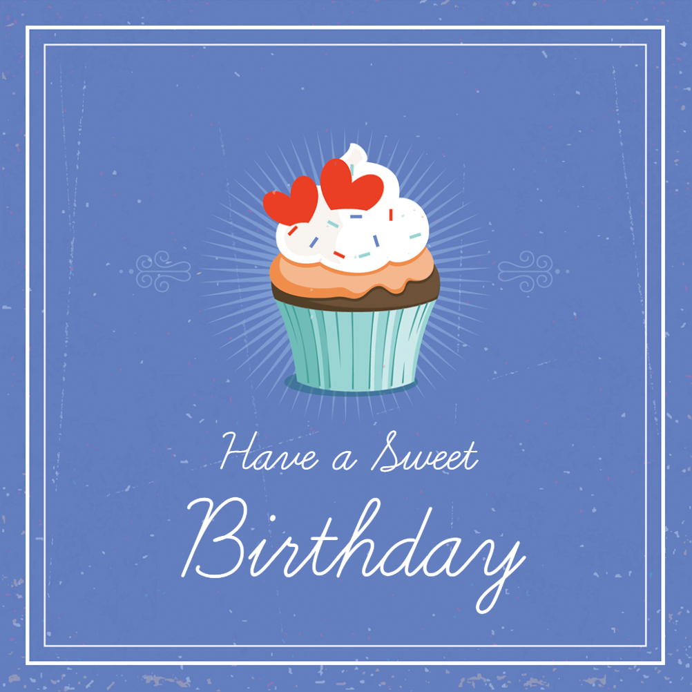 Cute Birthday Cupcake Illustration