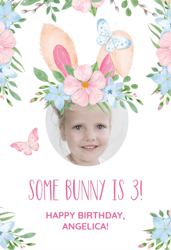 Cute Bunny Ears - Birthday Card | Greetings Island