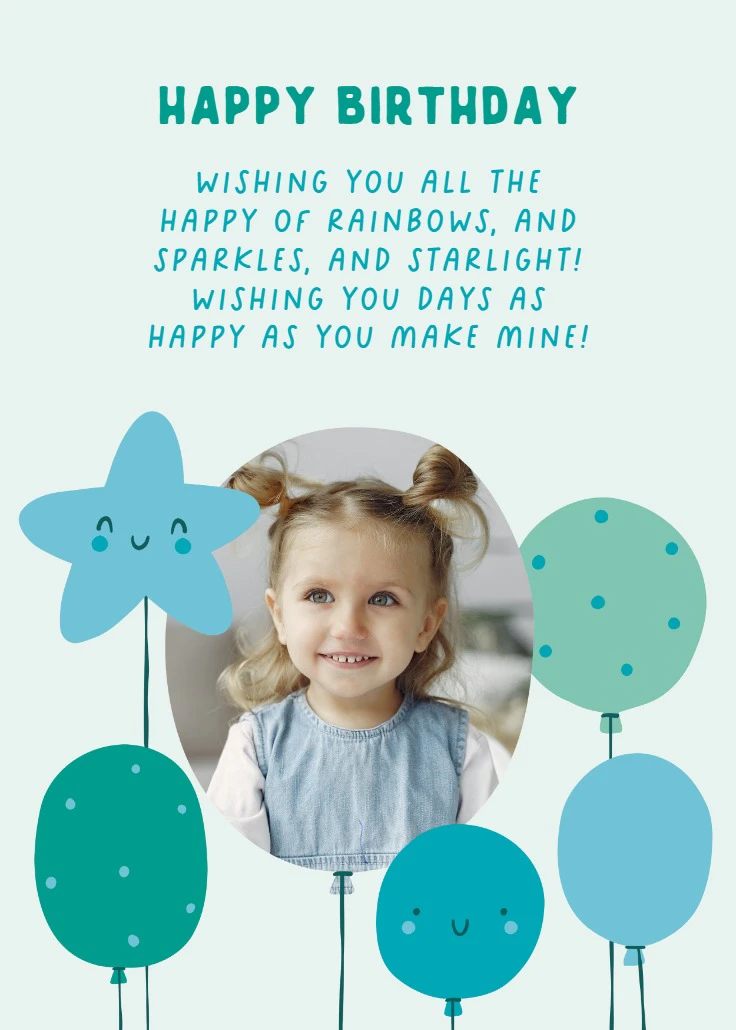 Cute Kiddie Balloons - Birthday Card | Greetings Island
