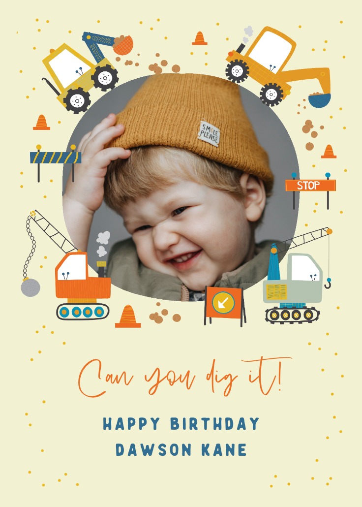 Dig it construction - Birthday Card (Free) | Greetings Island