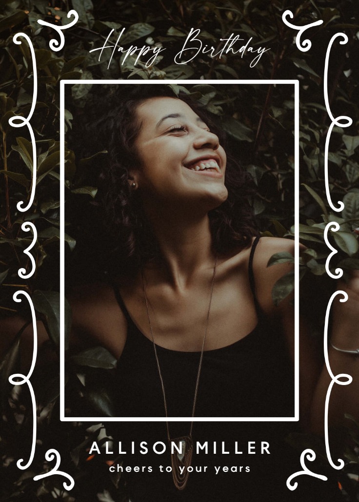 Elegant Doodle Frame - Birthday Card (Free) | Greetings Island