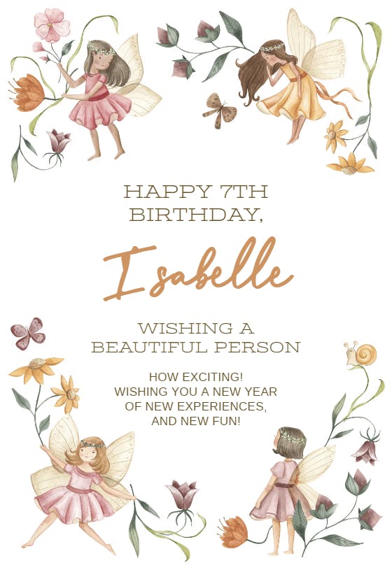 Fairy Garden Birthday - Birthday Card | Greetings Island