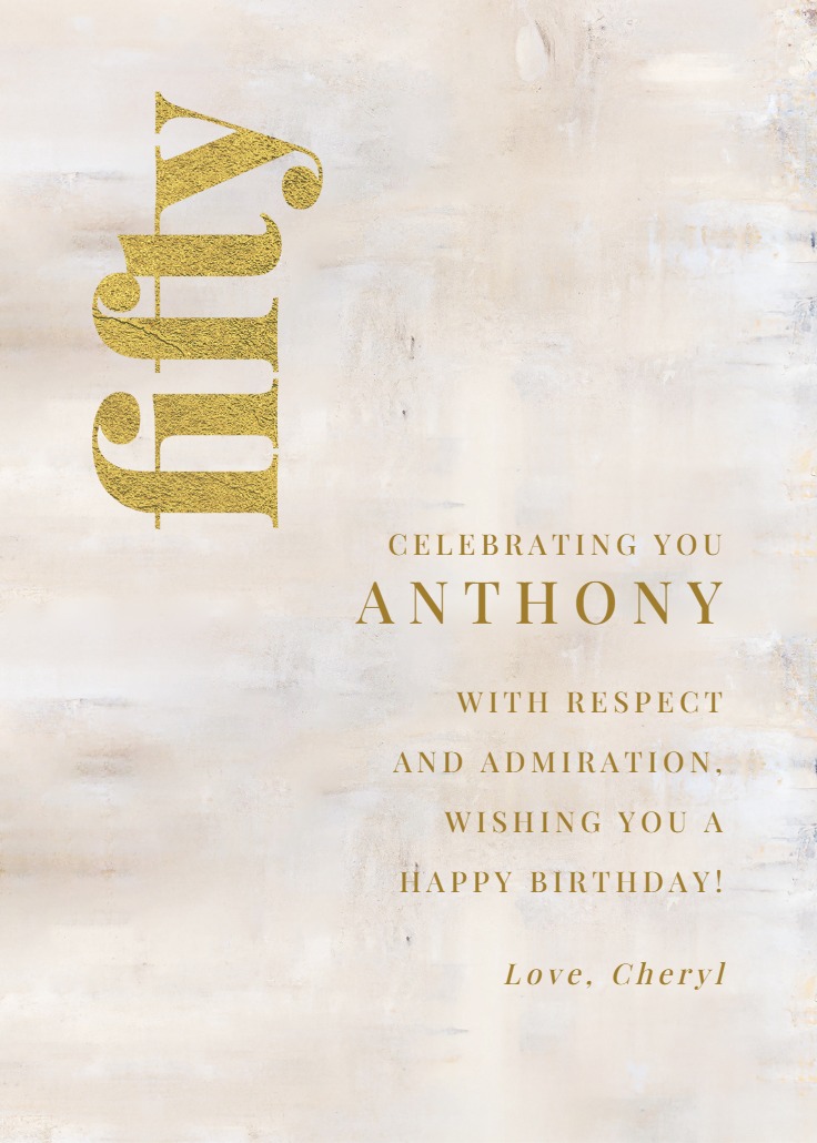 Half Century - Birthday Card (Free) | Greetings Island