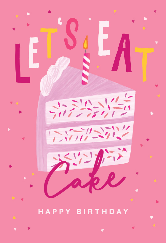 Lets Eat Cake Birthday Card Free Greetings Island