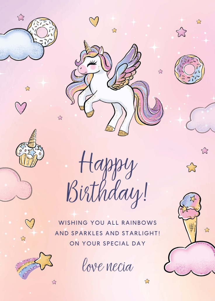 Magical unicorn party - Birthday Card | Greetings Island