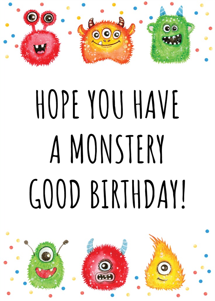 Monsters - Birthday Card (Free) | Greetings Island