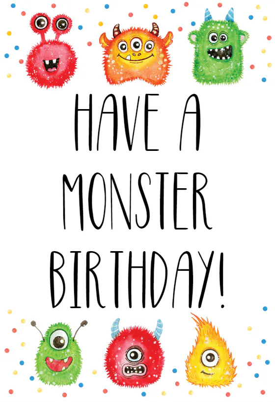Monsters - Birthday Card (Free) | Greetings Island