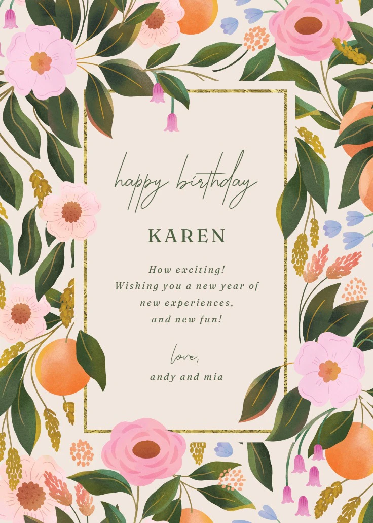 Orange Blooms - Birthday Card | Greetings Island