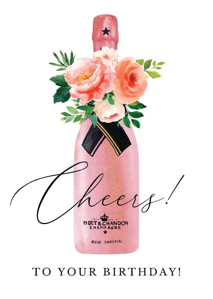 Happy Birthday Pink Champagne