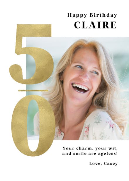 Radiant 50 - Free Birthday Card | Greetings Island