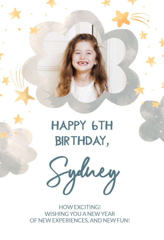 Starry Photo Frame - Tarjeta De Cumpleaños | Greetings Island