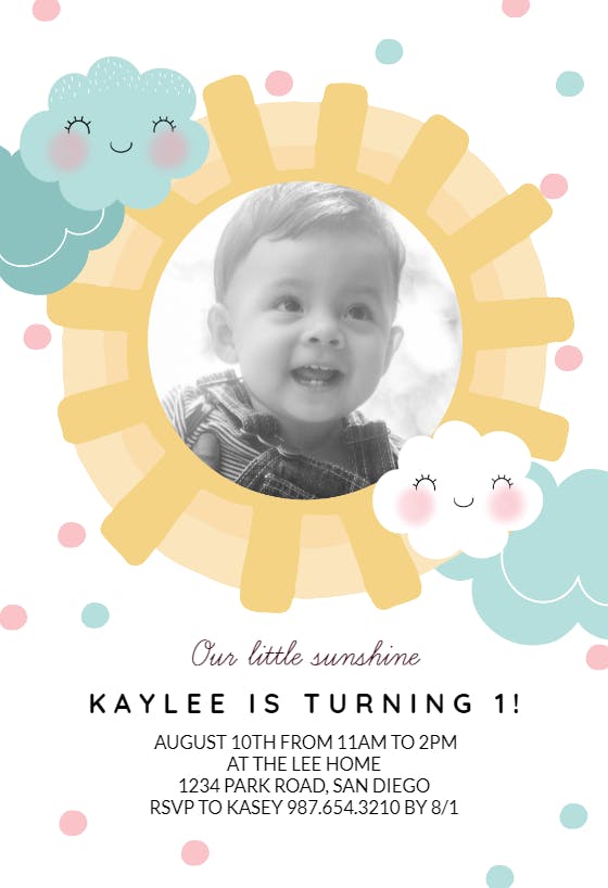 Sunshine Birthday - Birthday Invitation Template (Free) | Greetings Island
