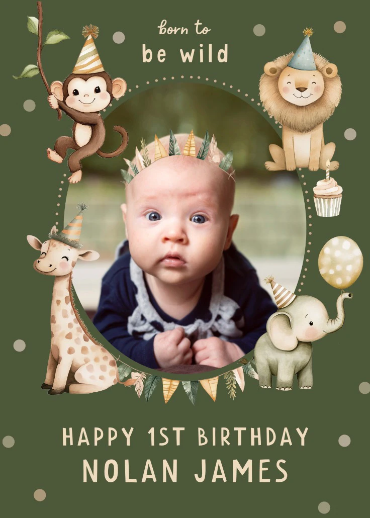 Very First Wild Birthday - Birthday Card | Greetings Island