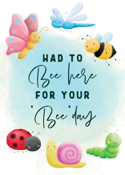 Watercolor Bugs - Birthday Card (Free) | Greetings Island