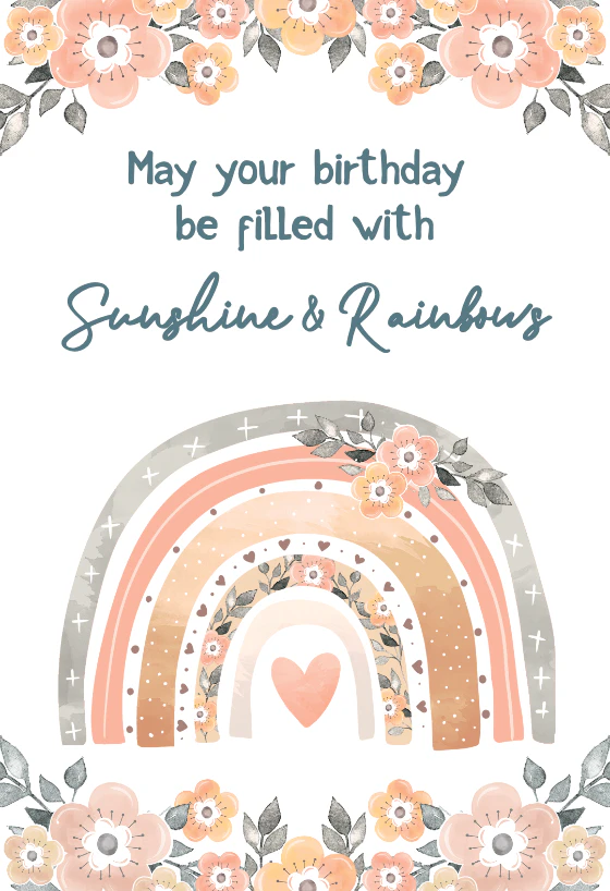 Floral Rainbow - Birthday Card | Greetings Island