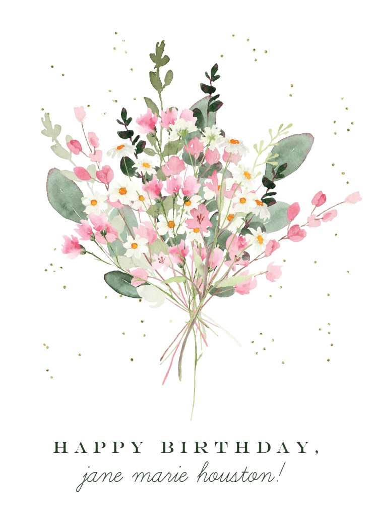 Watercolour bouquet - Birthday Card | Greetings Island