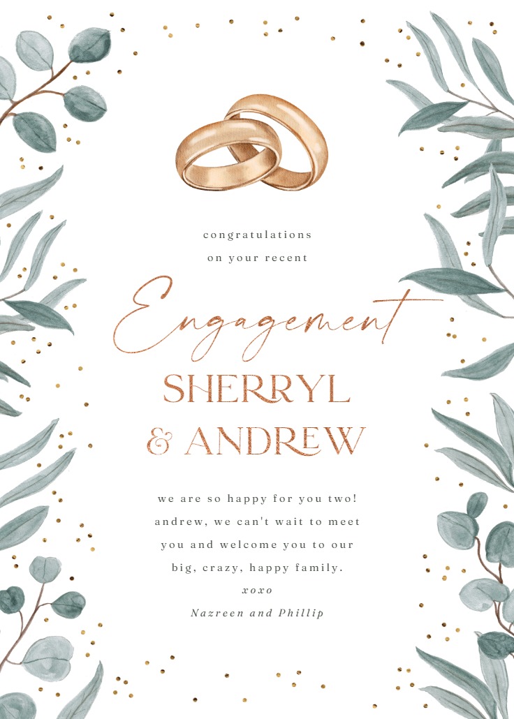 Bronze Rings - Engagement Congratulations Card (Free) | Greetings Island