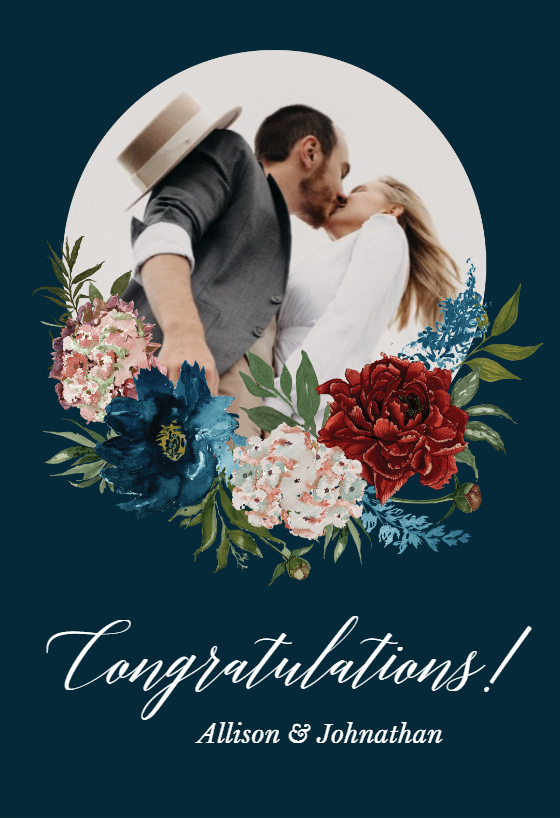 Purple Flowers - Engagement Congratulations Card | Greetings Island
