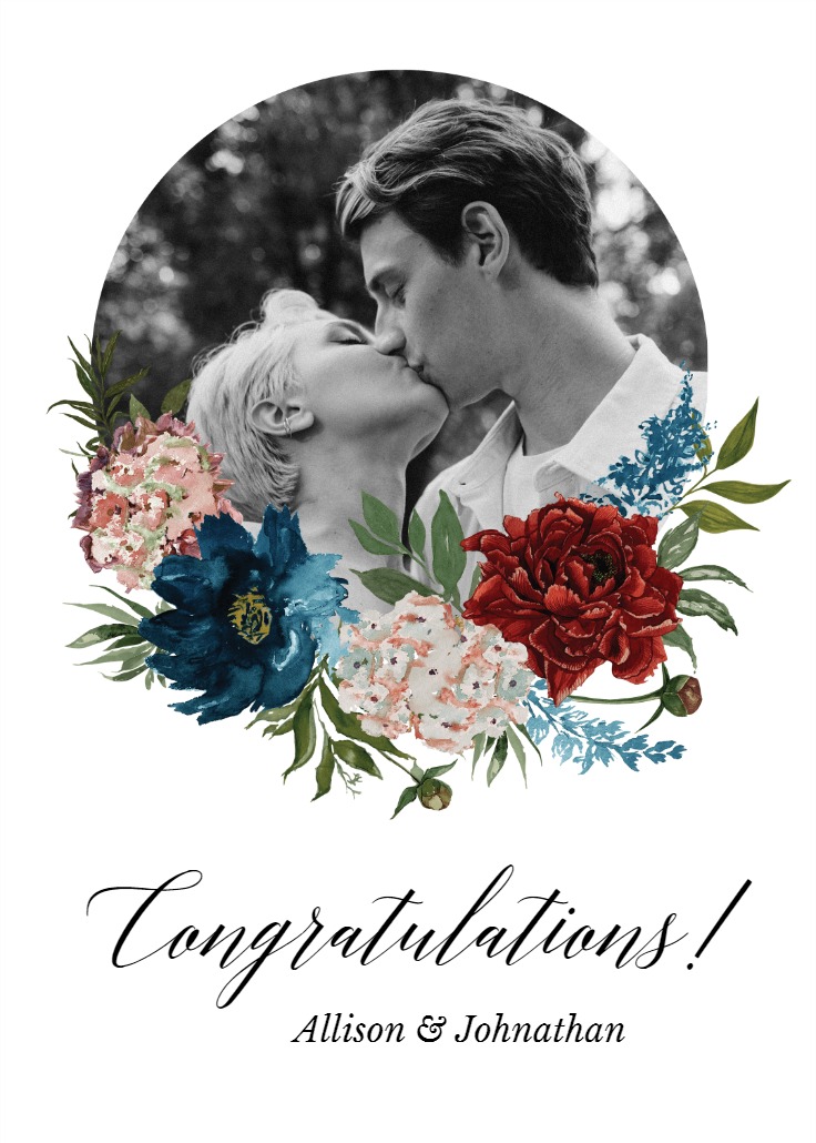 Purple Flowers - Engagement Congratulations Card | Greetings Island