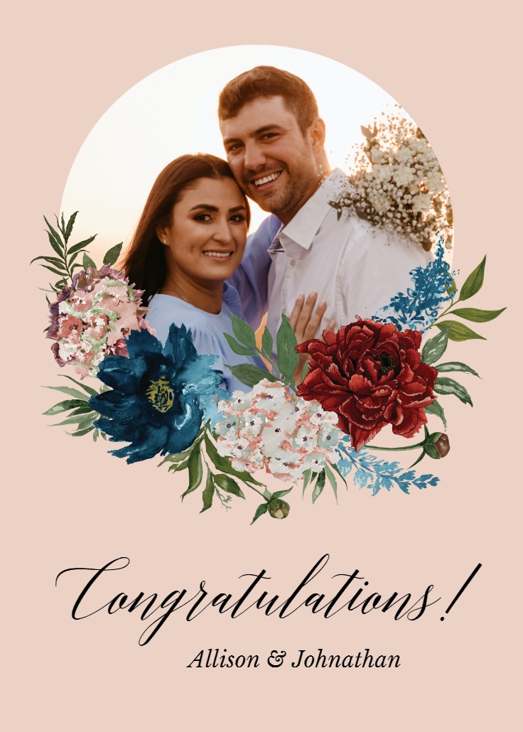 Purple Flowers - Engagement Congratulations Card | Greetings Island