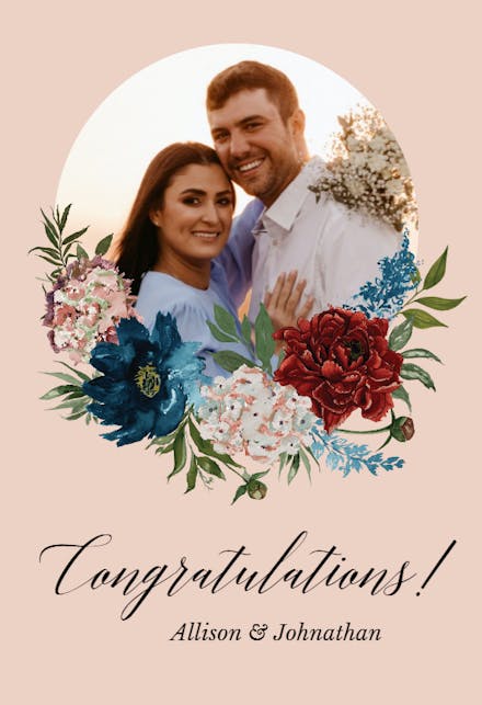 Purple Flowers - Engagement Congratulations Card | Greetings Island