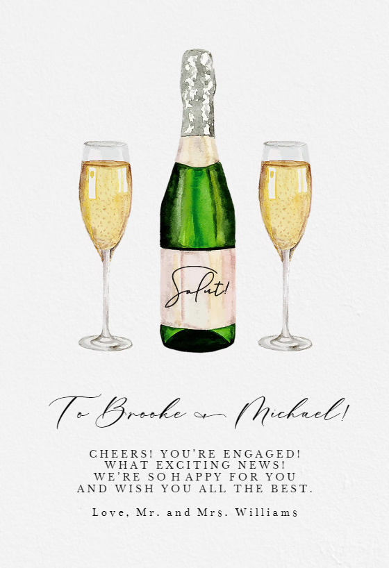 Toasting Two - Engagement Congratulations Card (Free) | Greetings Island