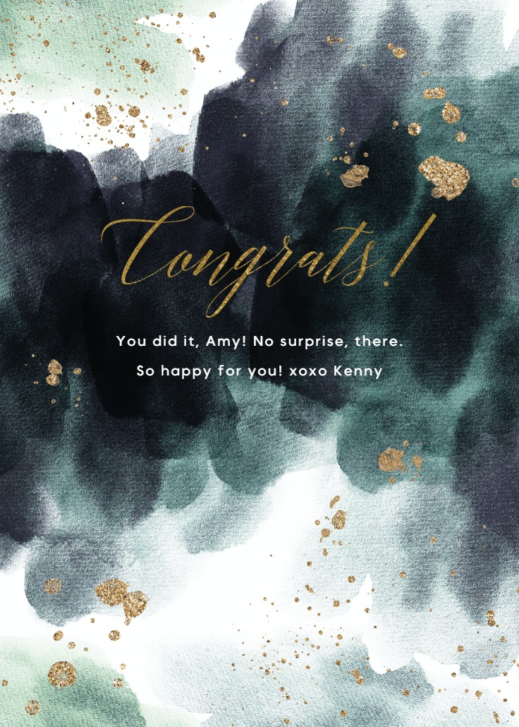 Emerald Glitter Sparkle - Congratulations Card | Greetings Island