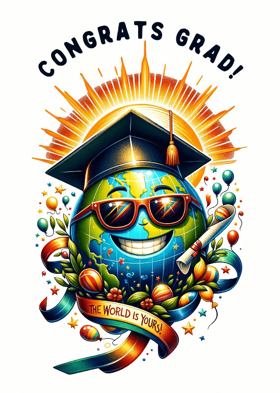 Smiling World - Graduation Card (Free) | Greetings Island
