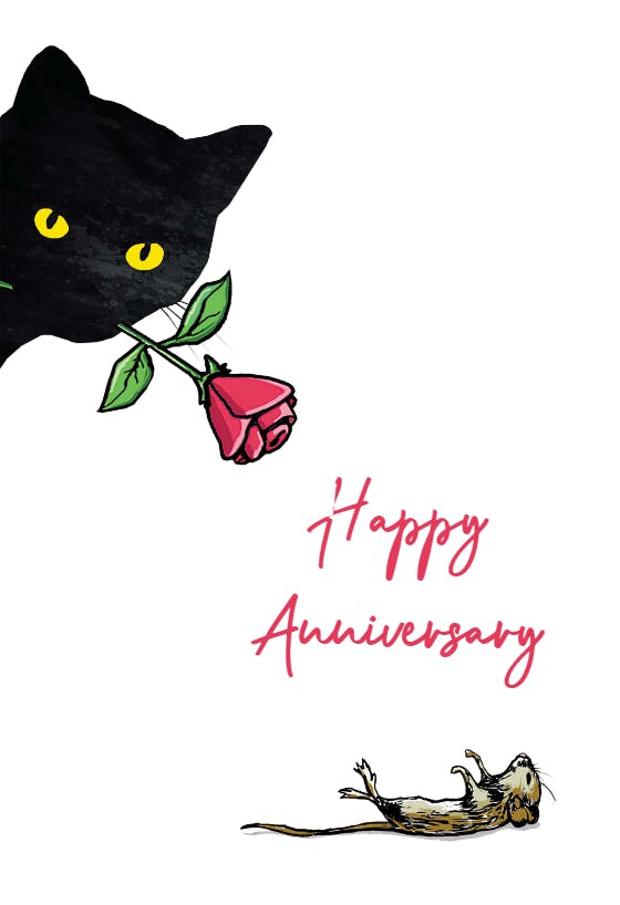 Cat Mouse Anniversary - Happy Anniversary Card | Greetings Island
