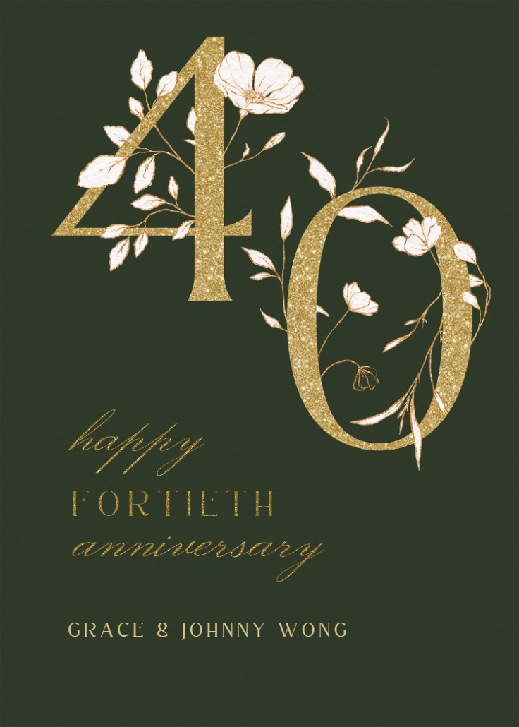 Loving Years 40 - Happy Anniversary Card (Free) | Greetings Island