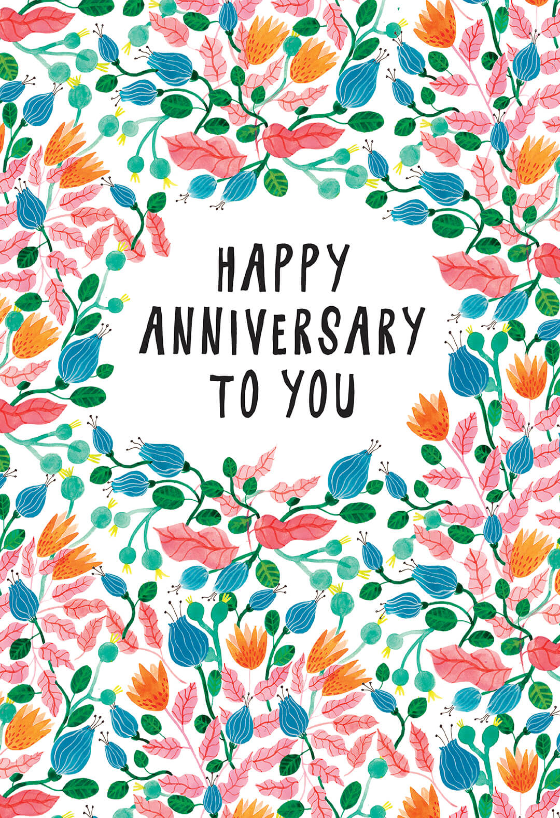 Floral - Happy Anniversary Card (Free) | Greetings Island