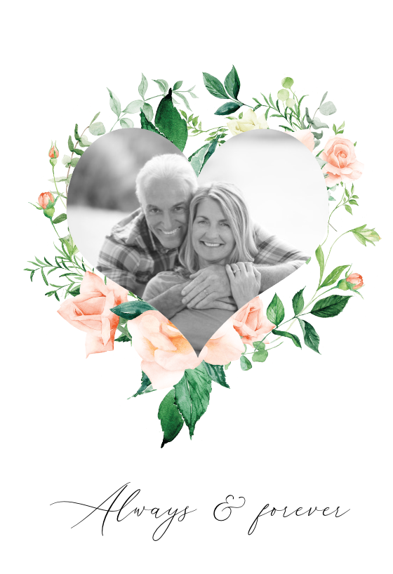 Pampas heart frame - Love Card | Greetings Island