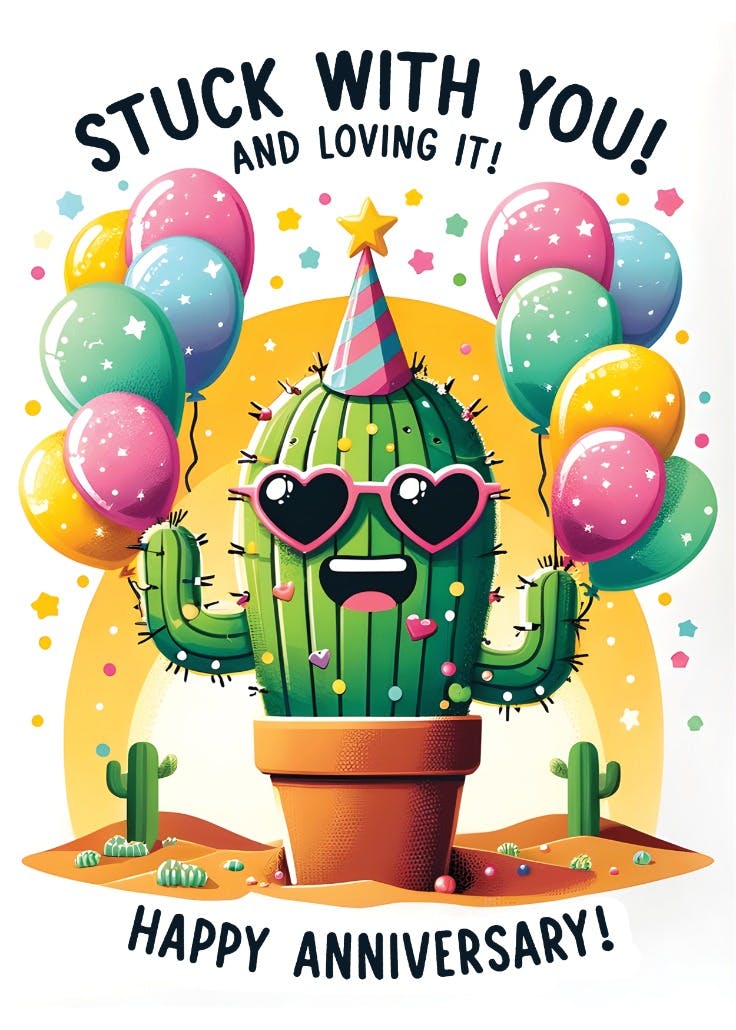 Stuck with You - Happy Anniversary Card | Greetings Island Stuck with You - Happy Anniversary Card | Greetings Island