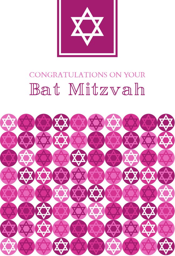 Bat Mitzvah Congratulations - Bar Mitzvah & Bat Mitzvah Card ...