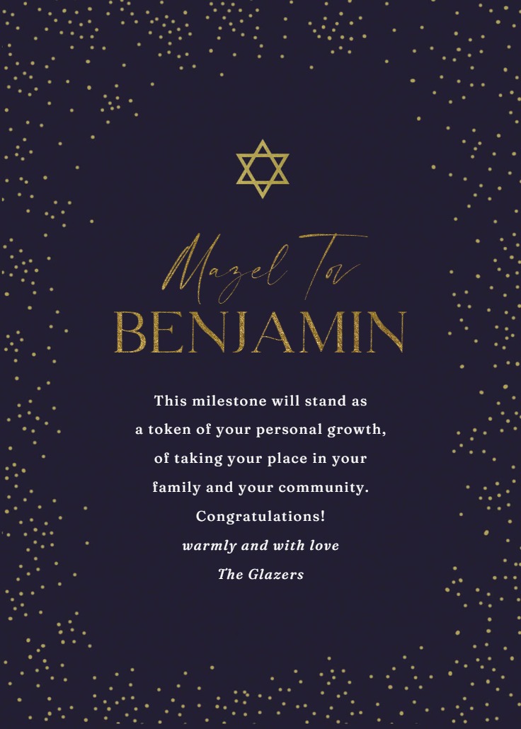 Marking a Milestone - Bar & Bat Mitzvah Card | Greetings Island