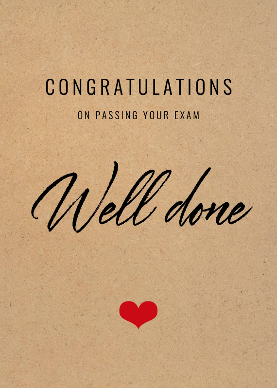 Congratulations - Good Luck With Exam Card (Free) | Greetings Island