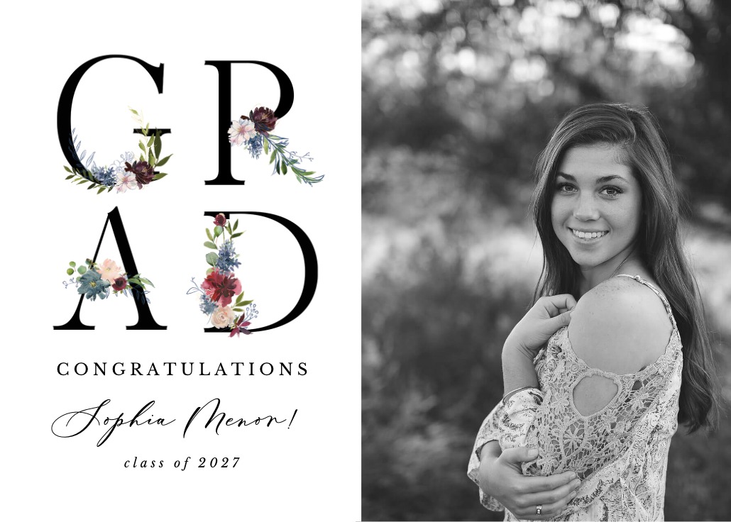 Floral lettering - Graduation Card (Free) | Greetings Island