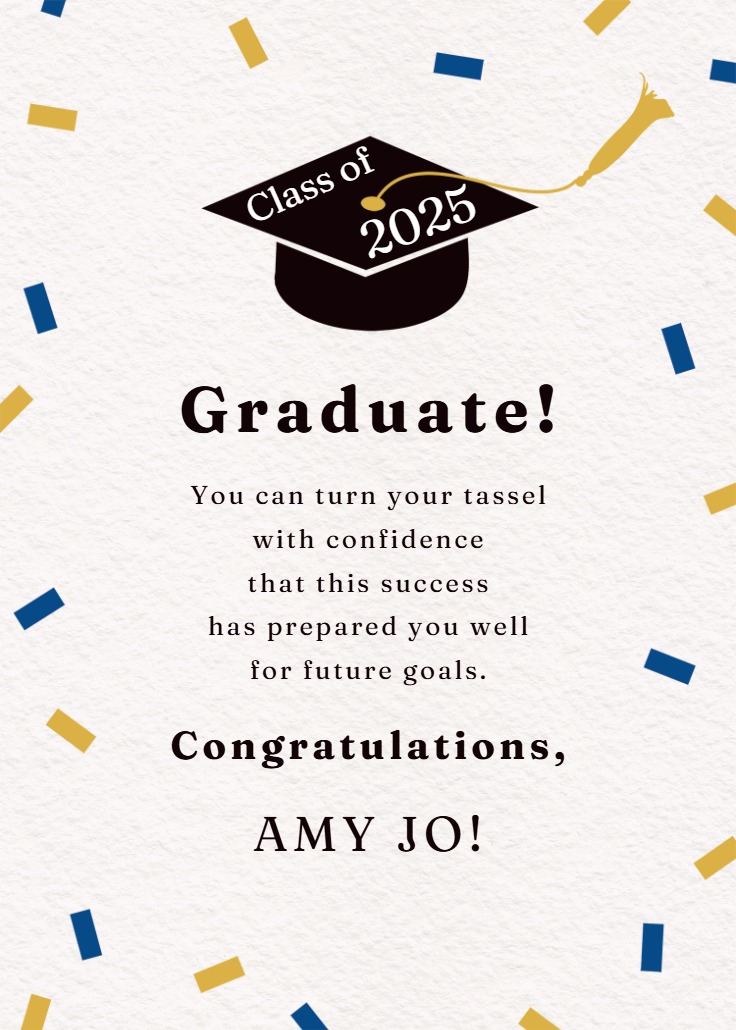 Retro Confetti - Graduation Card | Greetings Island