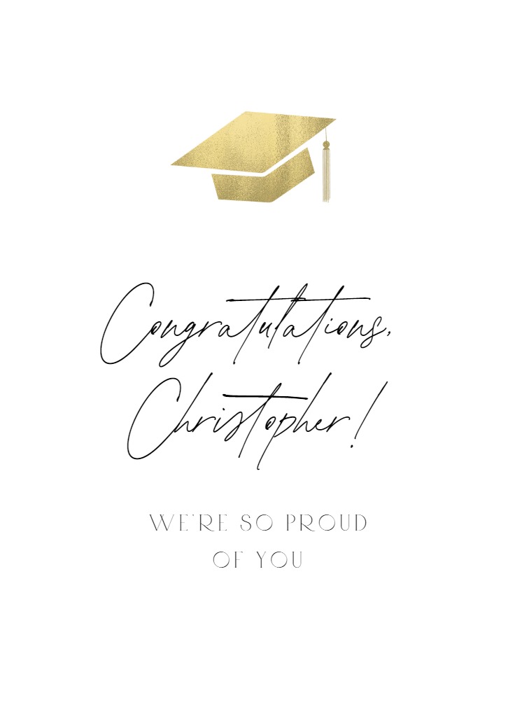 Simple gold hat - Graduation Card (Free) | Greetings Island
