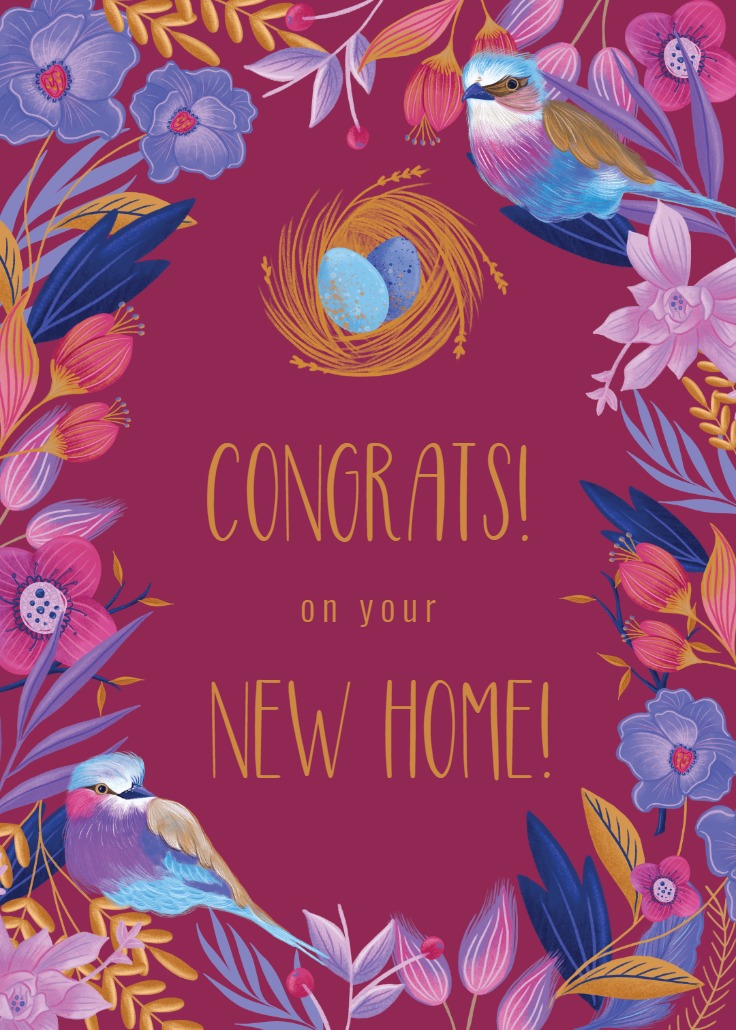 Purple Nature Frame - New Home Card | Greetings Island