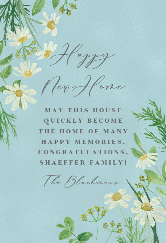 Roadside Flowers - New Home Card | Greetings Island