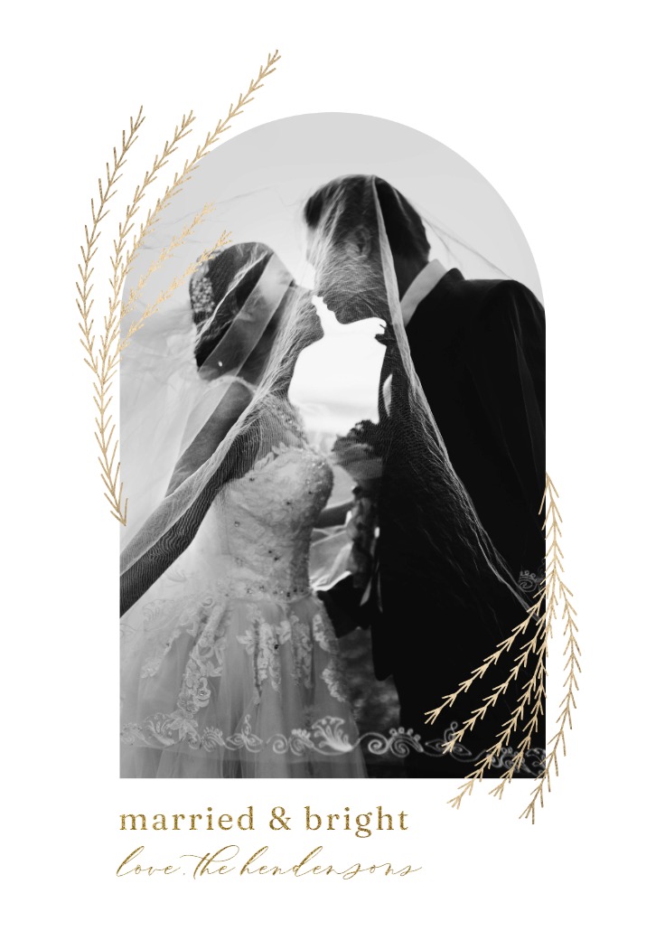 Arch with shiny branches - Wedding Congratulations Card | Greetings Island