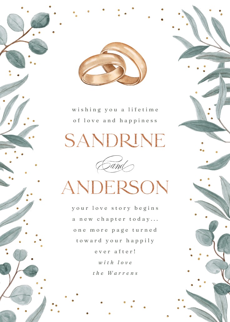 Bronze Rings - Wedding Congratulations Card (Free) | Greetings Island