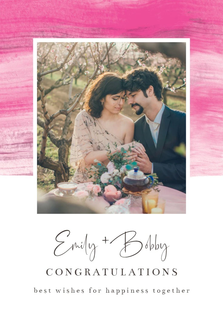 Colorful Paint Brushes - Wedding Congratulations Card (Free ...