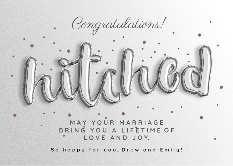 Golden Hitched - Wedding Congratulations Card (Free) | Greetings Island
