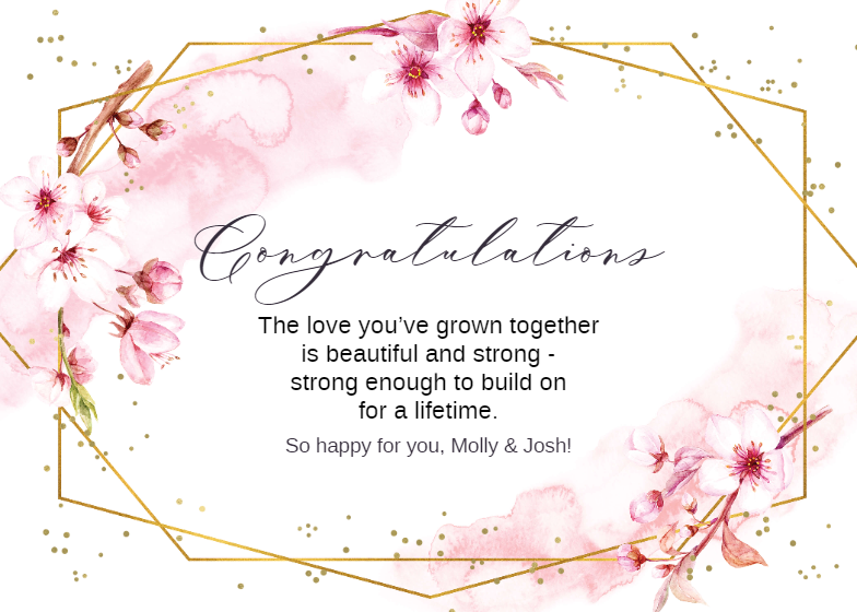 Boho Flowers Canopy - Free Wedding Congratulations Card | Greetings Island